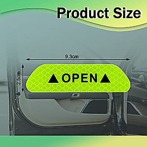 4PCS Universal Car Door Open Prompt Warning Stickers, Anti-Collision Safety Reflective Decal Tape, Car Accessories Universal for Truck, Van, SUV, Night Conspicuity Safety Sign(yellow)