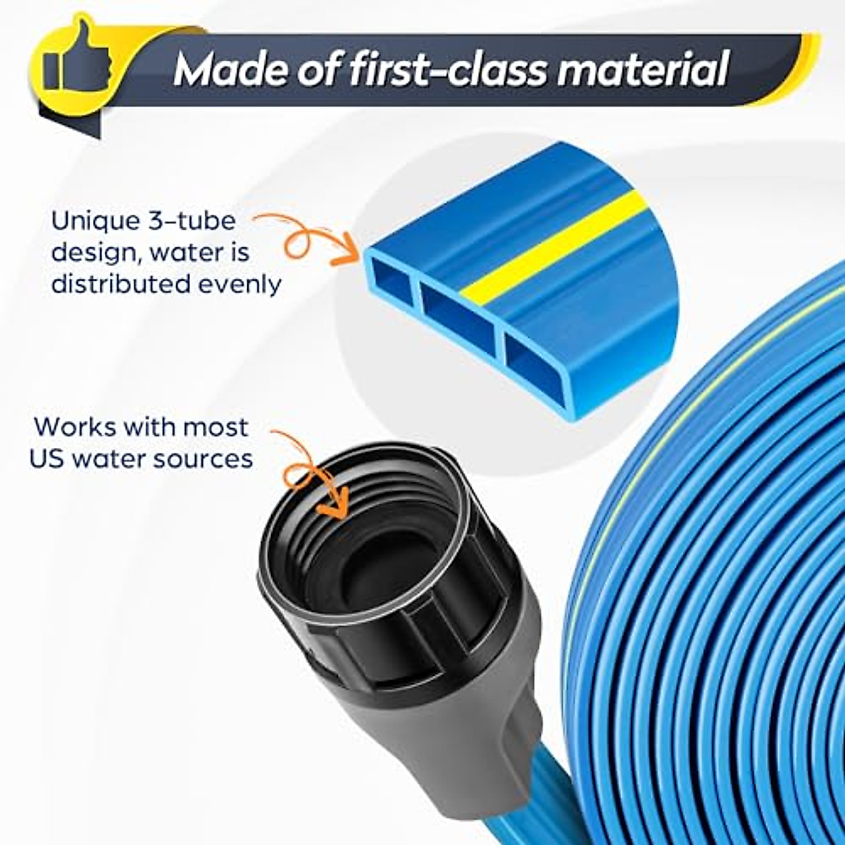 Winisok Sprinkler Soaker Hose 100FT - Heavy Duty Sprinkler Hose, Efficient Saving Water Hose for Garden Lawn Irrigation System with 40 Pack Staples