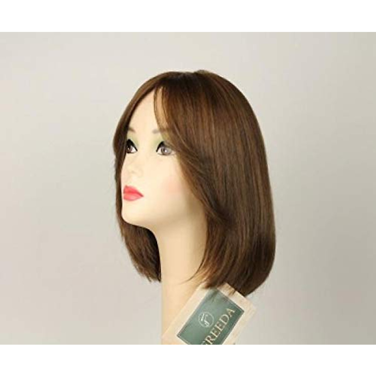 Freeda European human hair wig - Liberty Light Brown with Blended Lowlights and Highlights Skin Top Size S