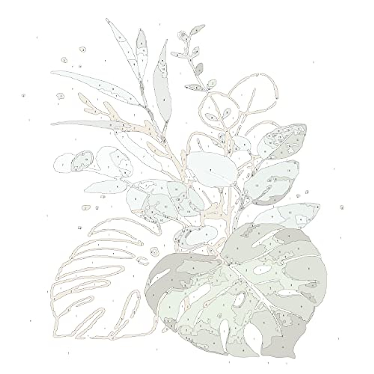 SANWEITU Paint by Number for Adults with Wooden Frame 12×12 inch Paint by Number 3 Packs Green Plants Home Decoration for Beginners with Paints and Brushes