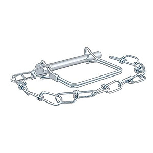 CURT 25034 Trailer Coupler Pin with 12-Inch Chain, 5/16-Inch Diameter x 3-Inch Long, Clear ZINC