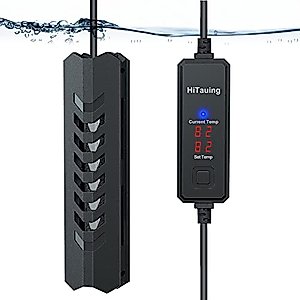HiTauing Small Aquarium Heater, 75W Adjustable Fish Tank Heater Betta Heater Turtle Heater Mini Submersible Aquarium Heater with Automatic Power-Off Function When Leaving Water for 20-25 Gallon Tanks