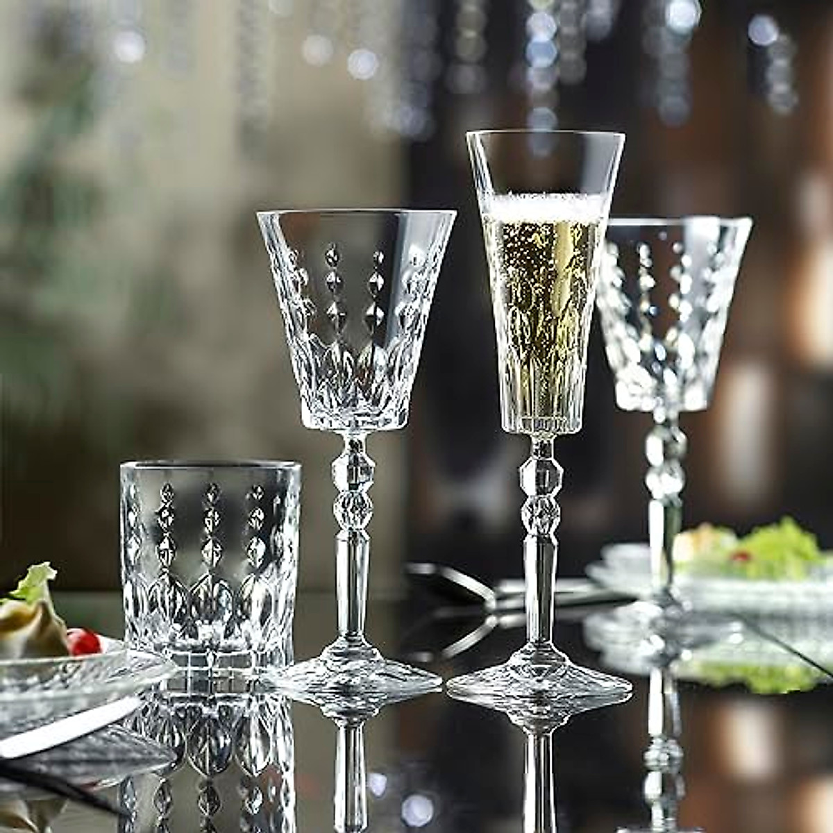 RCR Crystal 6 Piece Marilyn Whisky Glasses Set - Modern Cut Glass Cocktail Tumblers - 337ml