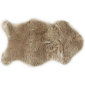 Nouvelle Legende® Faux Fur Sheepskin Premium Rug Single (23 in. X 40 in.) Tan