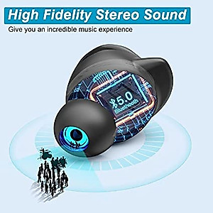 Waterproof Bluetooth 5.3 True Wireless Earbuds, Touch Control,30H Cyclic Playtime TWS Headphones with Charging Case and mic, in-Ear Stereo Earphones Headset for Samsung/iPhone/Android