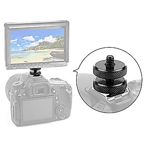 Camera Hot Shoe Mount to 1/4"-20 Tripod Screw Adapter Flash Shoe Mount for DSLR Camera Rig (Pack of 2)