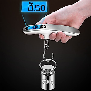 TXY Luggage Scale 50kg/110lb High Precision Portable Digital LCD Display Scale Household Aircraft Outdoor Fishing Scale Weight Balance Suitcase Travel Bag Hanging Steelyard Scale Tool with Hook