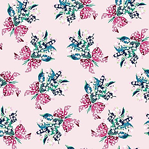 Vera Bradley Women's Cotton Small Vera Tote Bag, Happiness Returns Pink - Recycled Cotton, One Size