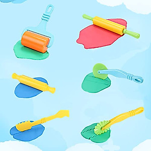Oun Nana Playdough Tools, Playdough Accessories with Dough Extruders, Dough Scissors, Playdough Rollers and Cutters, 16 PCS Plastic Play Dough Tools Set for Kids(Random Color)