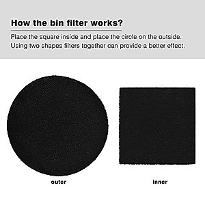 Abakoo Compost Bin Filters, 12 Pack, Activated Carbon Filters for Kitchen Compost Pail Filters Replacement for 1/1.3 Gallon Compost bin, 6 Round and 6 Square 6.5 inch Diameter Measures 4.65 inch
