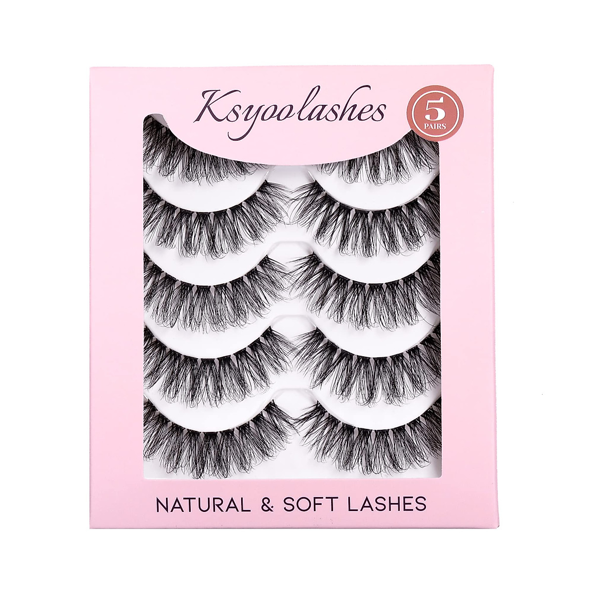 D Curl 8-17mm Cat Eye Faux Mink Lashes, Clear Band, 3D Fluffy Wispy, Semi-dramatic Russian Strip Eyelashes