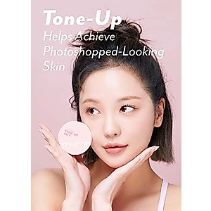 I'M MEME Compact - Tone-up Pact | With Calamine Powder, Pink Blur Effect, Mattify Skin, Pressed Powder, Gift, 0.35 Oz