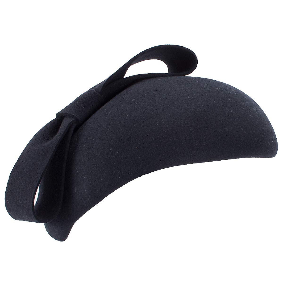 Lawliet Teardrop Women 1940s Wool Felt Fascinator Hat Bow Tam Beret Casque A568 (Black)