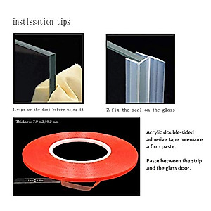 Zengest Glass Door Seal Strip, 120 Inch Soft Shower Door Sweep to Stop Leaks, Shower Silicone Seal Strip