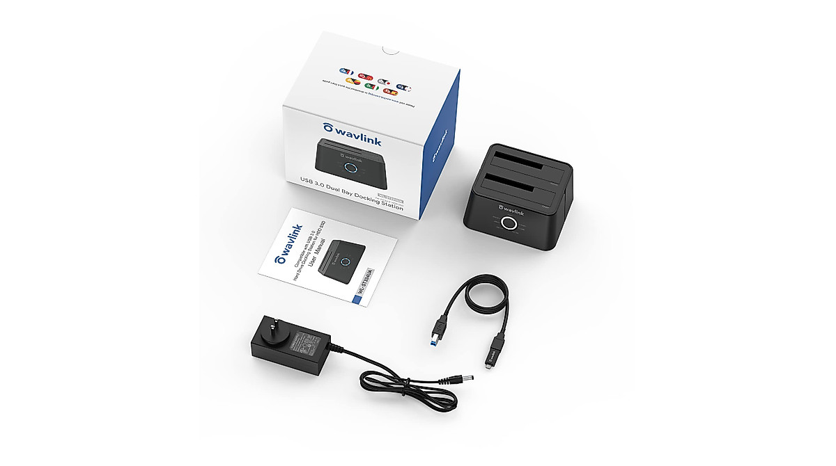 WAVLINK Dual Bay Hard Drive Dock - Offline Clone & USB 3.0