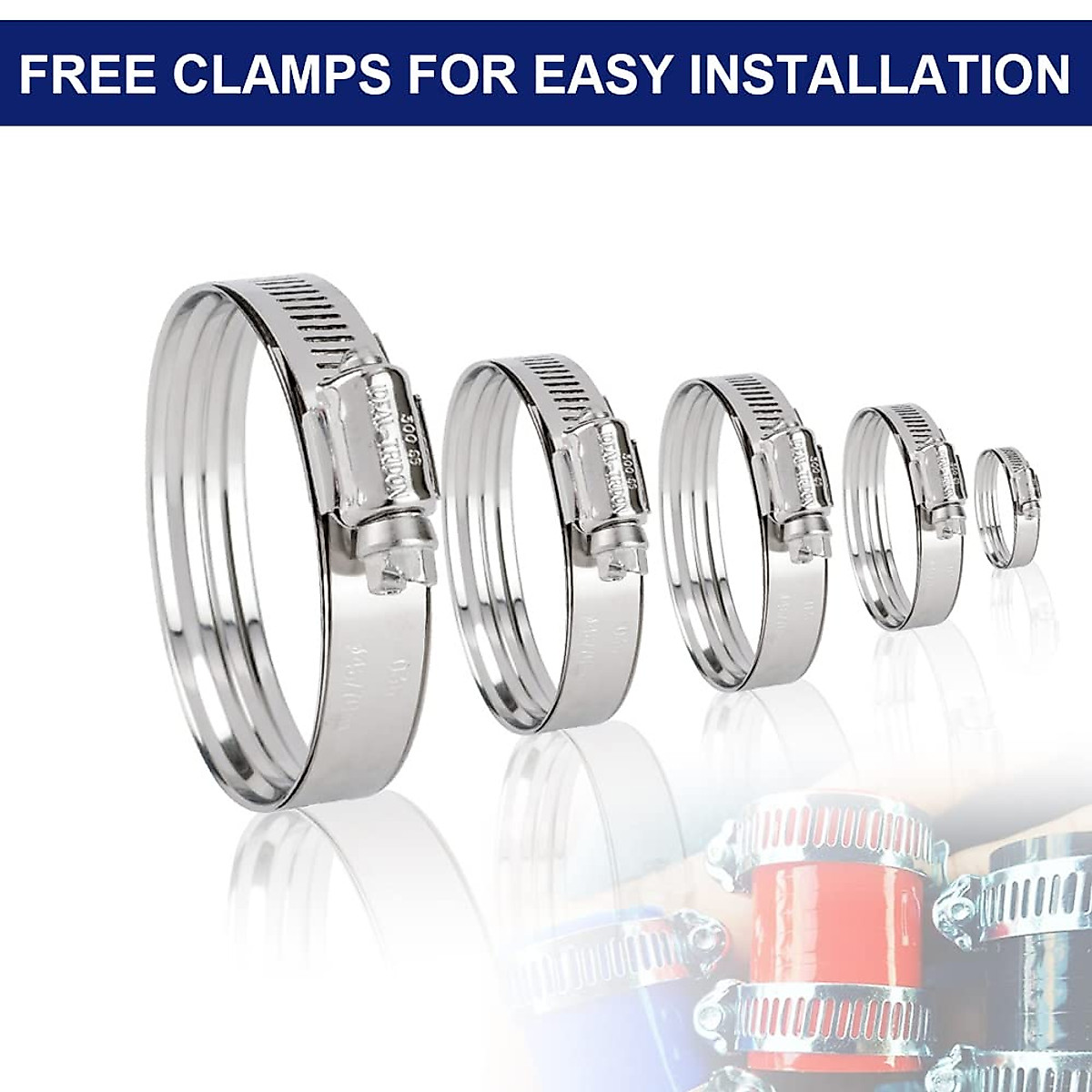 PIT66 Silicone Radiator Ancilarry Hose Kit,Compatible with 86-92 Toyota Supra MK3 MA70 7M-GT Black with Clamps