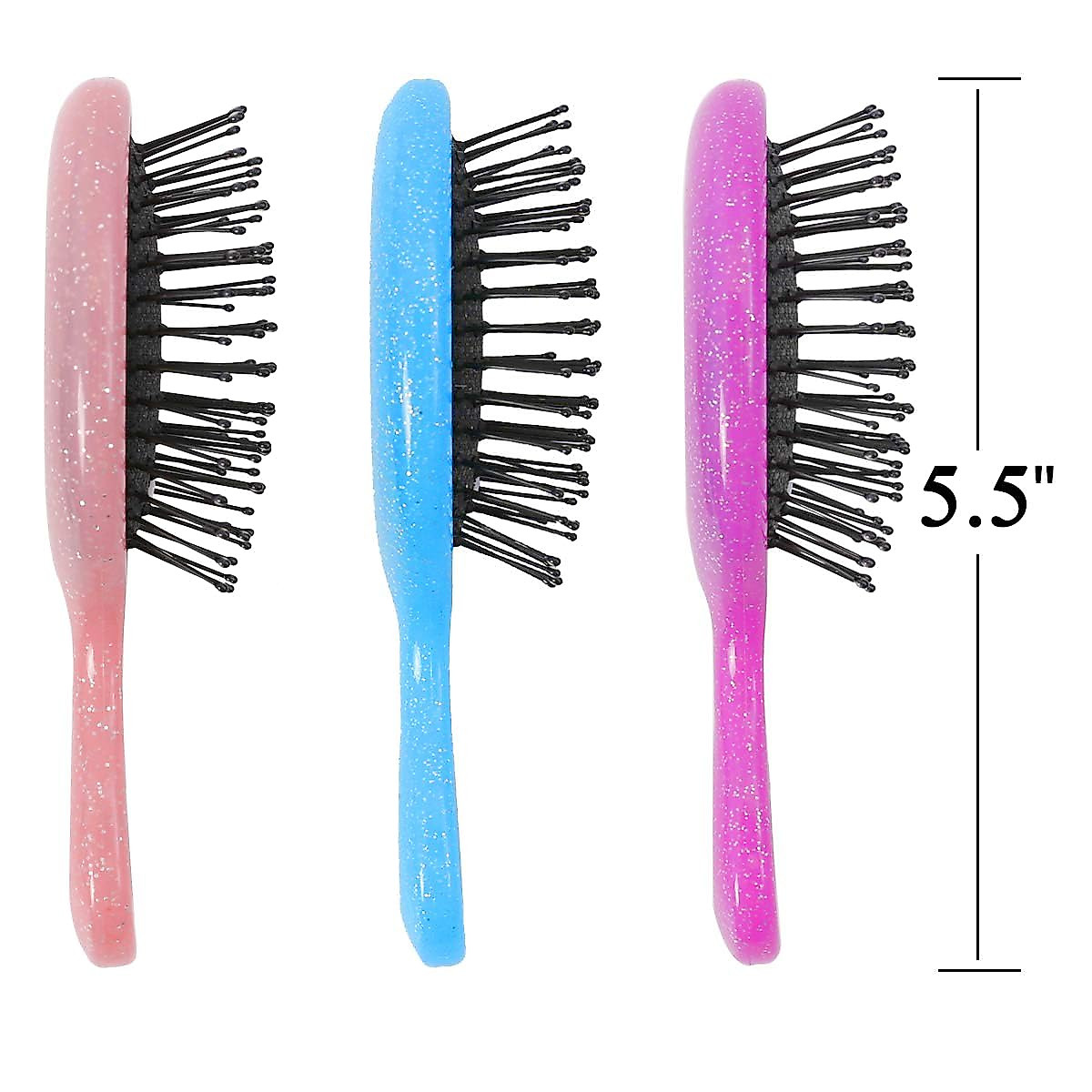 Toddler Detangler Hair Brush Travel Detangling Brushes 3Pcs Women Valentines Day Best Gift Small Wet Hair Brush For Baby Kids Pocket hairbrush Pro, for Curly Hair, Wet Dry Hair Tangle Brush