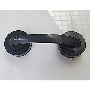 WANLIAN-Powerful Suction Cup Glass Mirror Door Handle, Refrigerator Drawer Bathroom Suction Cup Wall handrail, Bathtub Shower Handle Kitchen Drawer Cabinet Handle Suction Cup (Black Large)