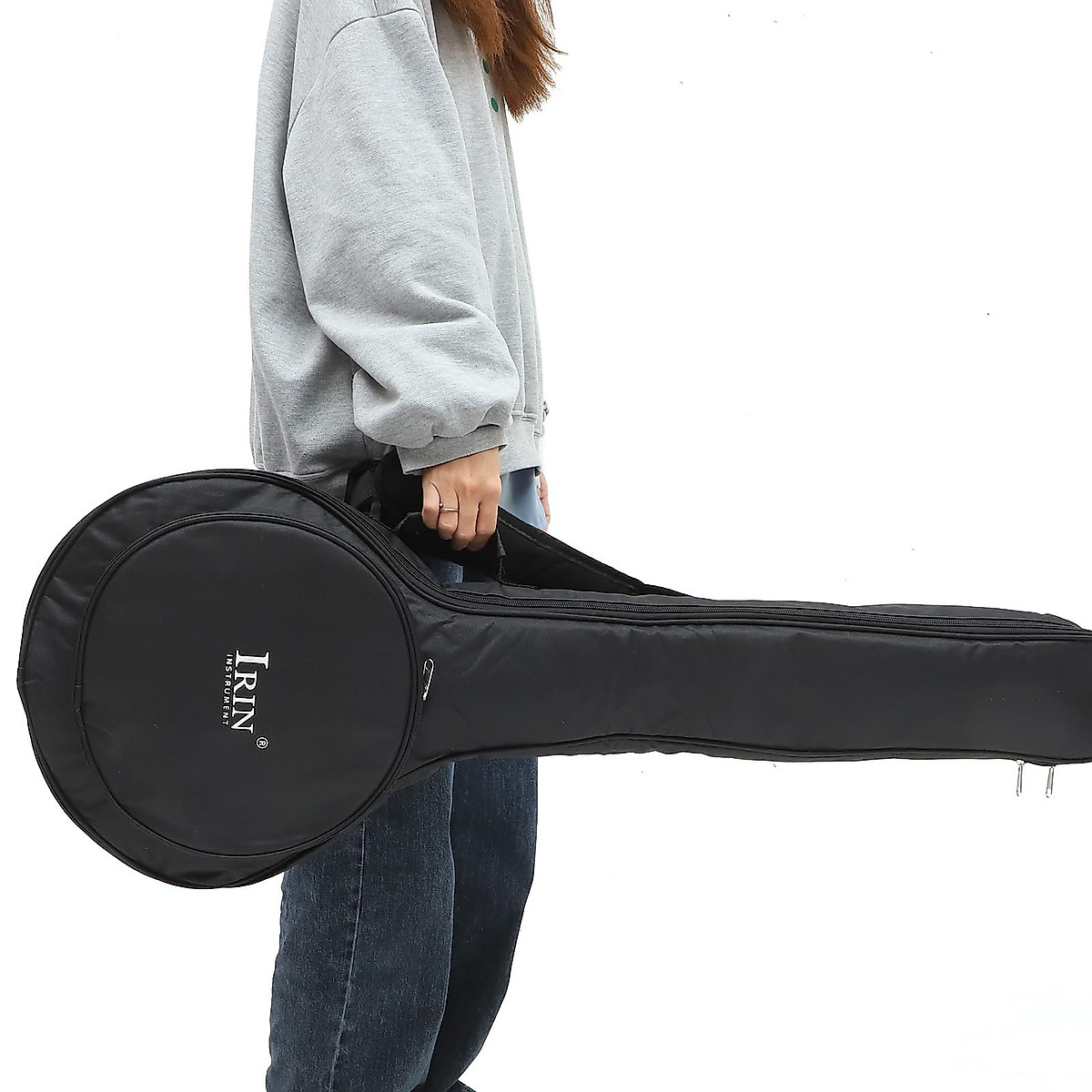 Banjo Gig Bag Banjo Case: Black Kmise Carrying Gig Bag Interior Padded Hardshell for String Full Size Resonator Banjos