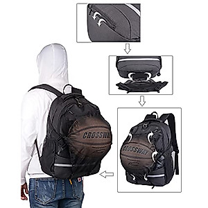 Fanwoli Business College School Backpack Fits 15.6 Inch Laptop,Durable Basketball Backpacks,Travel Laptop Backpack with USB