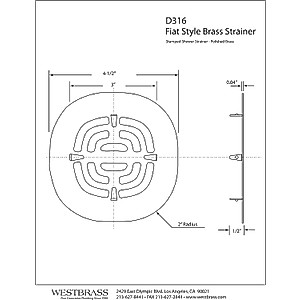 Westbrass Brass Snap-In Shower Strainer Grid, Satin Nickel, D316-07