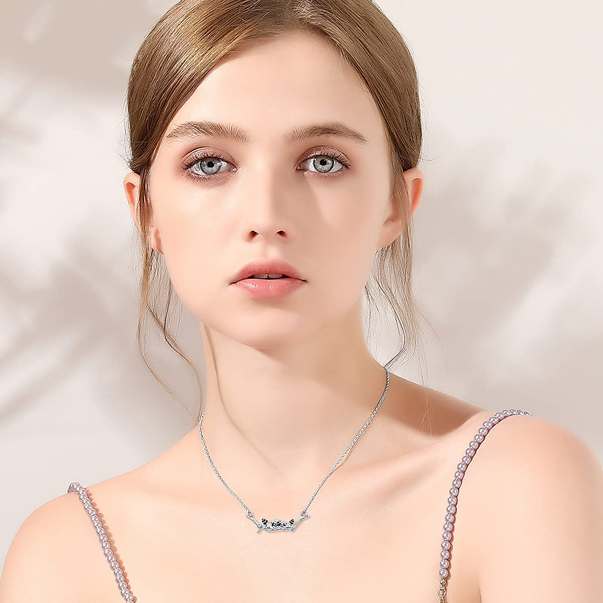 PELOVNY S925 Sterling Silver Raccoon Necklace Hypoallergenic Raccoon Jewelry Gifts for Mother Bestfriend Women