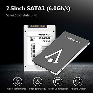 ASENNO SSD 1TB 960GB 2.5 Inch SSD SATAIII 6GB/s Up to 560MB/s with 1024M Cache Internal Solid State Drive for Notebook Tablet Desktop PC