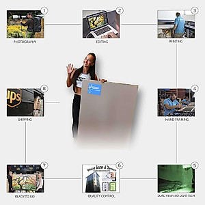 Startonight Canvas Wall Art Decor Flower Tree and Moon Blue Print for Bedroom 24" x 36"