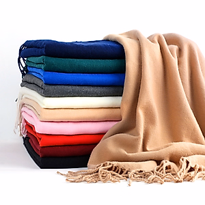 Landisun Scarf for Women Winter Cashmere-Pashmina-Shawl Wraps Scarf Winter Women Cashmere-Scarf Wedding Scarf-Black