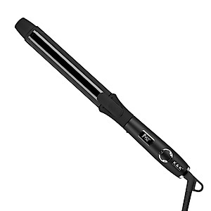 1 1/4 Inch Curling Iron with Clipped Tourmaline Ceramic Barrel Professional 1.25 Inch Hair Curler up to 450°F Dual Voltage for Traveling 60 Mins Auto Off Suit for Different Hairstyle (1.25 Inch)
