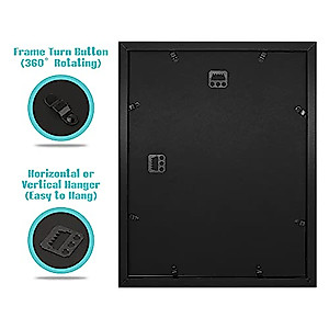 Frametory, 11x14 Picture Frame - Made to Display Pictures 8x10 with Mat or 11x14 Without Mat - Wide Molding - Pre-Installed Wall Mounting Hardware (Black, 1 Pack)