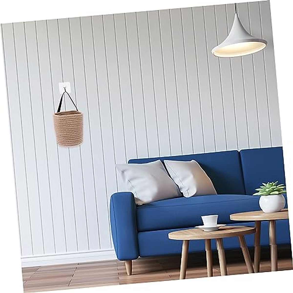 Cabilock 2 pcs Cotton Rope Woven Basket laundry woven bucket bathroom wall organizer round basket Rope planter basket empty gift basket toy basket with handles fabric bin hanging toy box