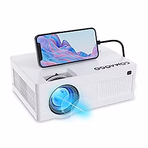 Projector 9500 Lumens, Mini Movie Portable Projectors, COMAOGO 220 inch Display, 1080P Support TV Stick, HDMI, TF and USB for Outdoor/Home Projection