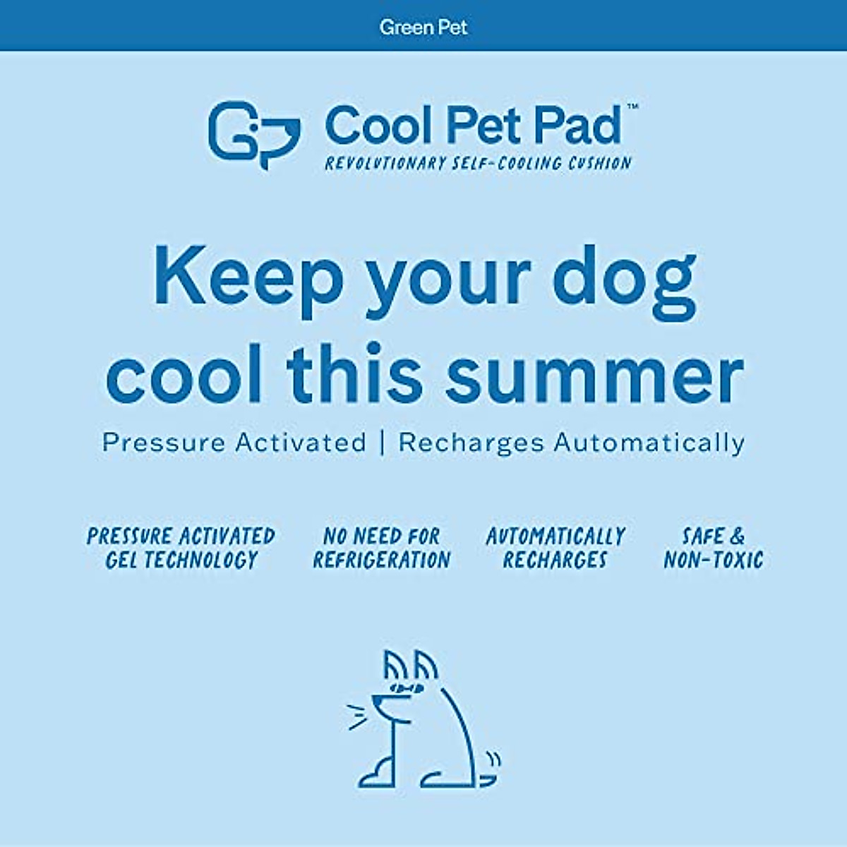 The Green Pet Shop Dog Cooling Mat, Medium - Pressure Activated Pet Cooling Mat for Dogs and Cats, Sized for Medium Sized Pets (21-45 Lb.) - Non-Toxic Gel, No Water Needed for This Dog Cooling Pad