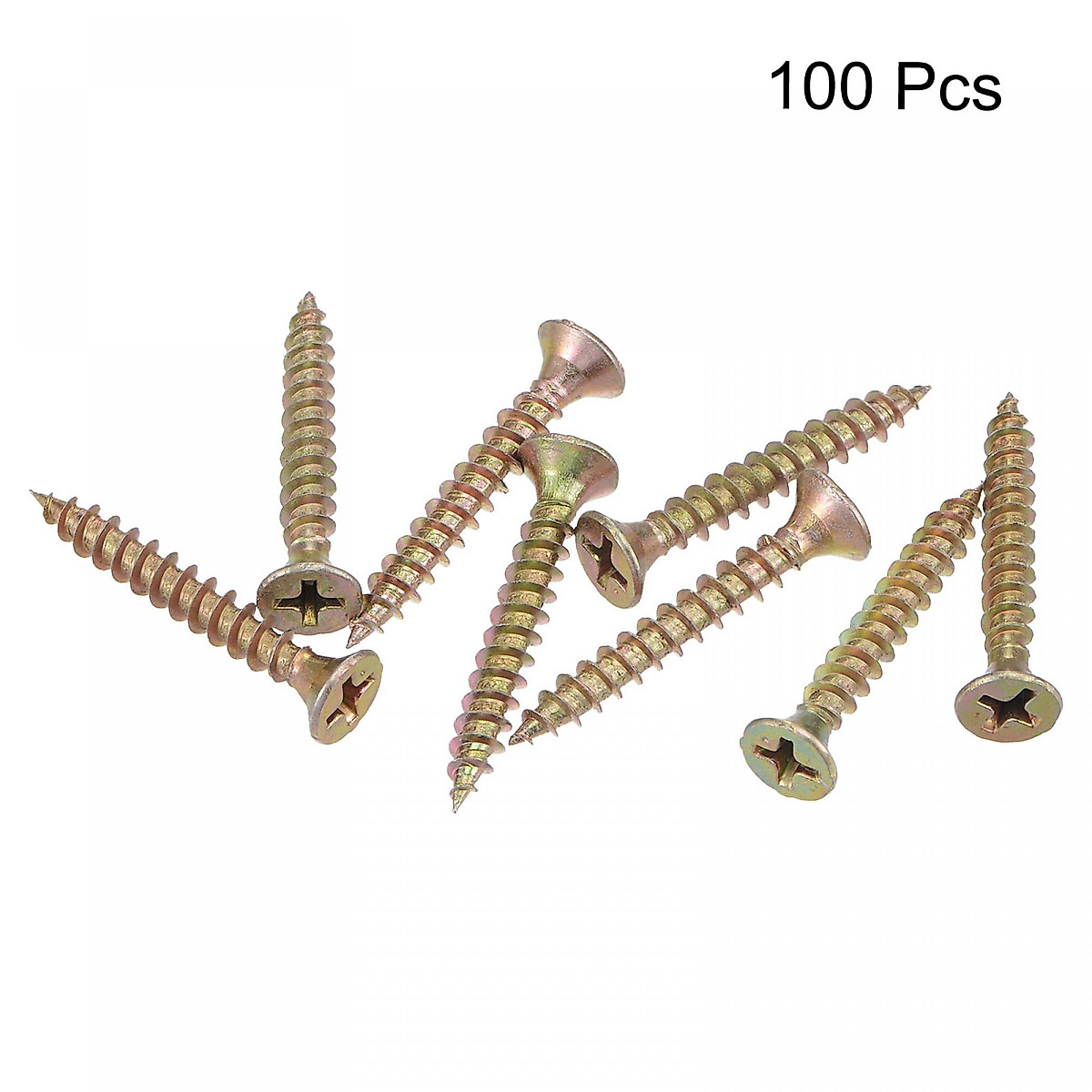 uxcell M4 x 30mm Wood Screws Phillips Flat Head Carbon Steel Color Zinc Plated Self Tapping Screws 100pcs