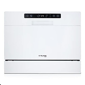Compact Countertop Dishwasher, GASLAND Chef DW106W Portable Dishwasher with Air Dry Function, Dishwasher with 6 Place Setting and Silverware Basket for Apartment, Dorm and RV, White