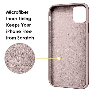 MOCCA Compatible with iPhone 13 Pro Case 6.1 inch with Ring Kickstand | Liquid Silicone | Microfiber Linner | Anti-Scratch Full-Body Shockproof Protective Case for iPhone 13 Pro Women Girl - Pink Sand