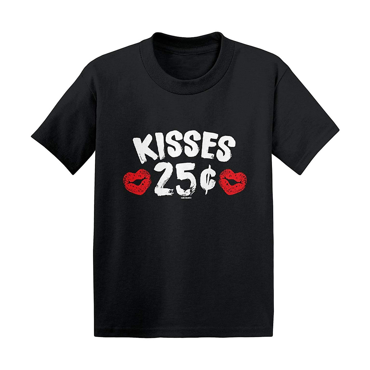 Kisses 25¢ - Cents Hearts Love Cute Infant/Toddler Cotton Jersey T-Shirt (Black, 12 Months)