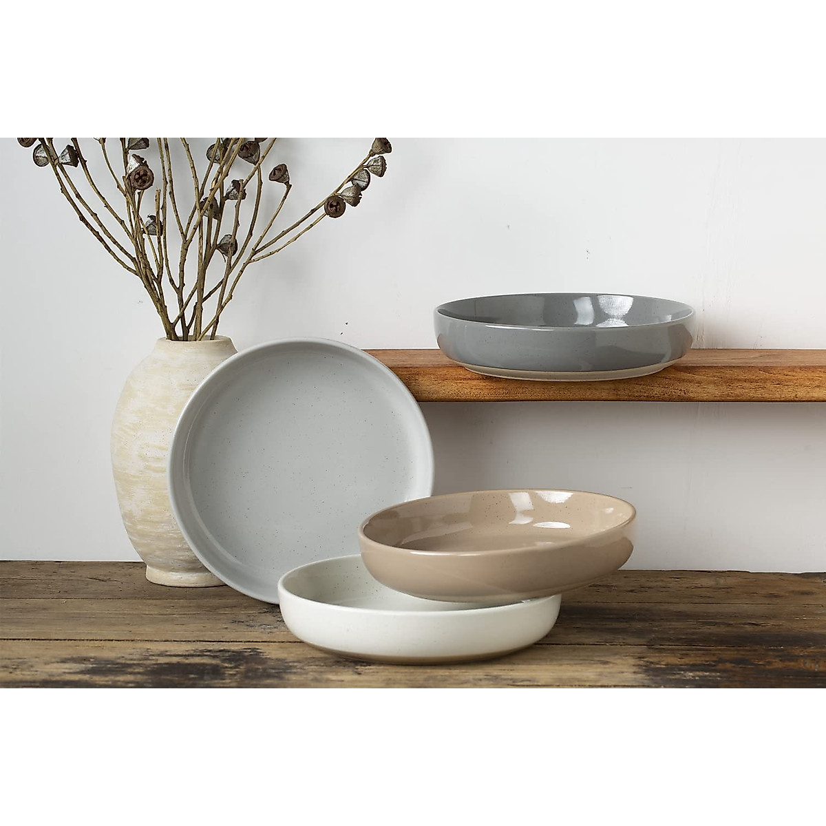 famiware Milkyway 33 oz Bowl Set, Pasta Bowls Set of 4, Salad Bowls Perfect for Your Friend for Housewarming, Thanksgiving, Christmas, Multi-color