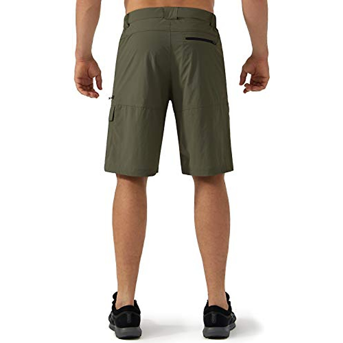 CRYSULLY Men's Outdoor Quick Dry Cargo Shorts Summer Climbing Shorts with Pockets Army Green
