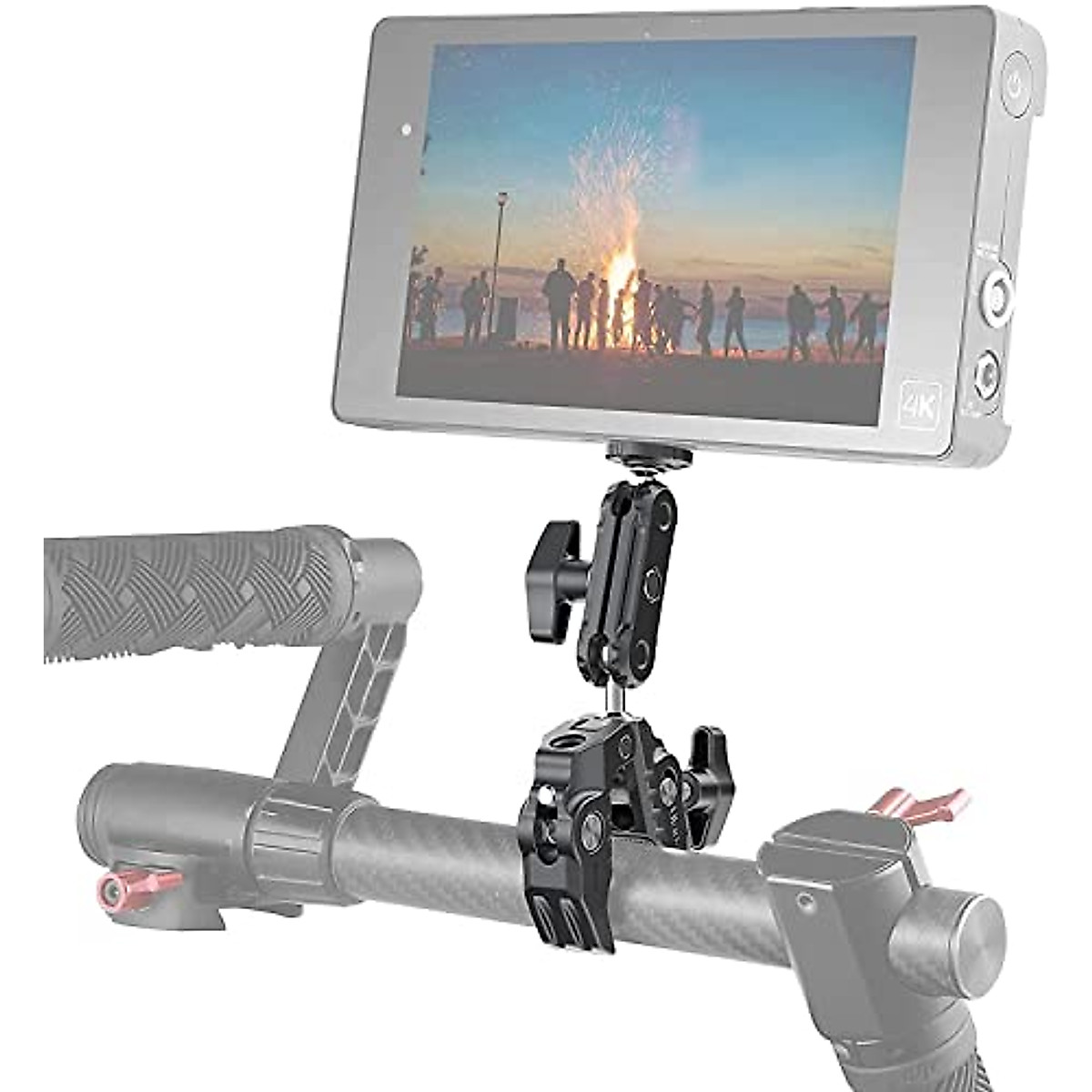 ULANZI Super Clamp Camera Clamp Mount Monitor 360° Ballhead Magic Arm Double Ball Head Adapter with 1/4"-20 & 3/8"-16 Thread ST-07 Phone Tripod Mount