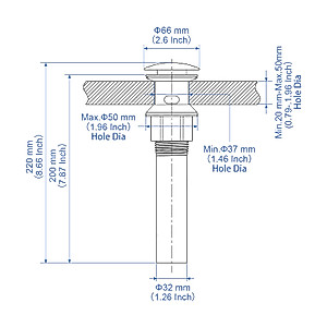 SINGSUO Pop Up Drain Stopper for Bathroom Sink, Pop Up Sink Drain with Detachable Basket Stopper, Basin Pop-up Drain Filter, Vessel Sink Drain Assembly (Brushed Gold)