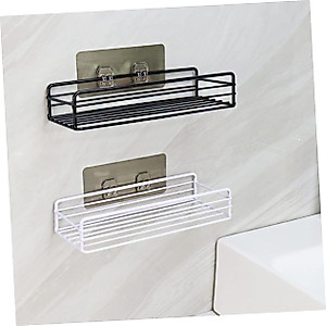 Cabilock Black Floating Shelf Bathroom Bathroom Shelf Toilet Storage Rack Iron Storage Shelf Bathroom Storage Rack Iron Storage Rack Organizer Wall Hanging Square Black Floating Shelf Small