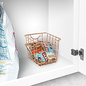 Spectrum Diversified Wire Pet, Toy, Office, Dorm Storage Bin Organizer, Basket, Mini, Pack of 6, Copper