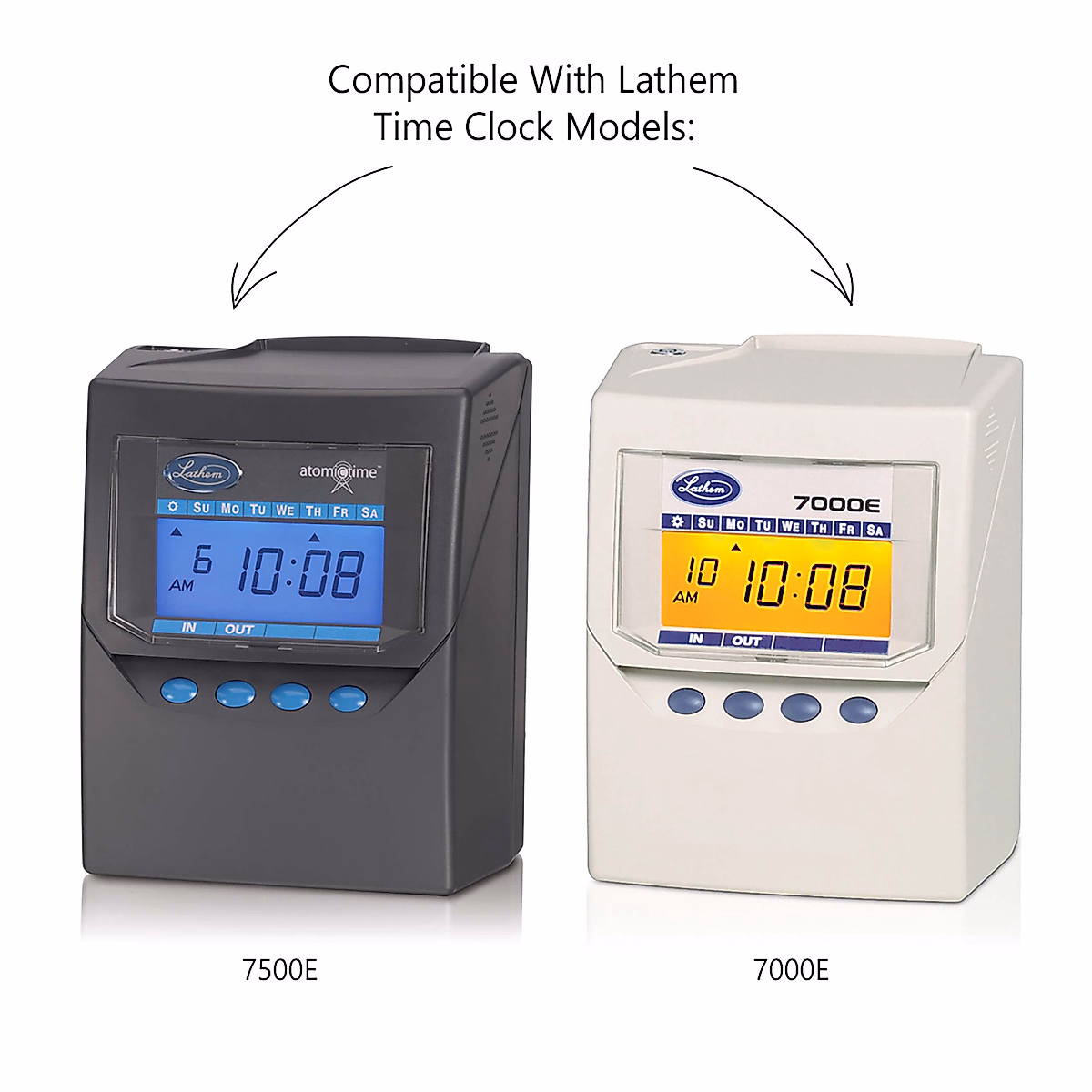 Lathem Time Cards, F/7000E, Numbered 1-100, 2-Sided, 3 3/8" x 9", White, Pack Of 100