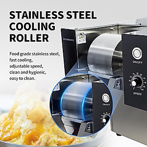 Mvckyi Snowflake Shaved Ice Machine, 176lbs/day Korean Ice Shaver Machine, Commercial Snowflake Ice Maker Machine, Snow Cone Machine, Easy Operation, Air Cooling, for Bar