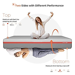 Sweetnight Queen Mattress, 12 Inch Gel Memory Foam Mattress for Cool Sleep & Pressure Relief, Medium Firm Mattress with Motion Isolation, Clarity