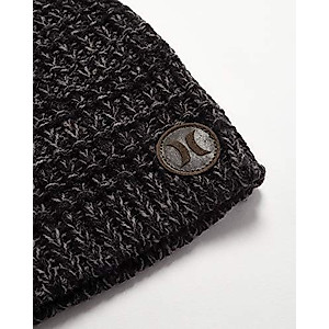 Hurley Men's Winter Hat - Loose Knit Marled Beanie, Black