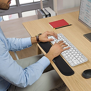 ELZO Wrist Rest Support for Keyboard & Mouse Pad Combo with Comfortable Memory Foam Padding, Nonslip Rubber Base for PC Computer Laptop Mac
