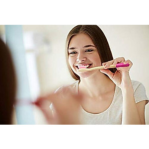 Virgin Forest Bamboo Toothbrush, Natural Eco Friendly Wood Toothbrushes, Biodegradable Charcoal Tooth Brush, Pack of 6